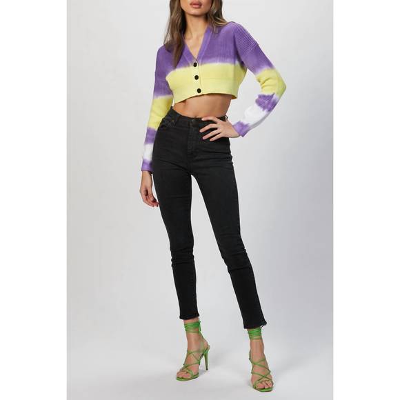 MSGM | Sweaters | New Msgm Tiedye Cropped Cardigan In Lilac | Poshmark